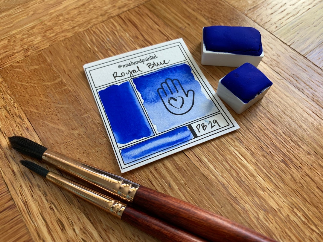 Handmade Watercolor Paints ROYAL BLUE Half Pans & Full - Etsy