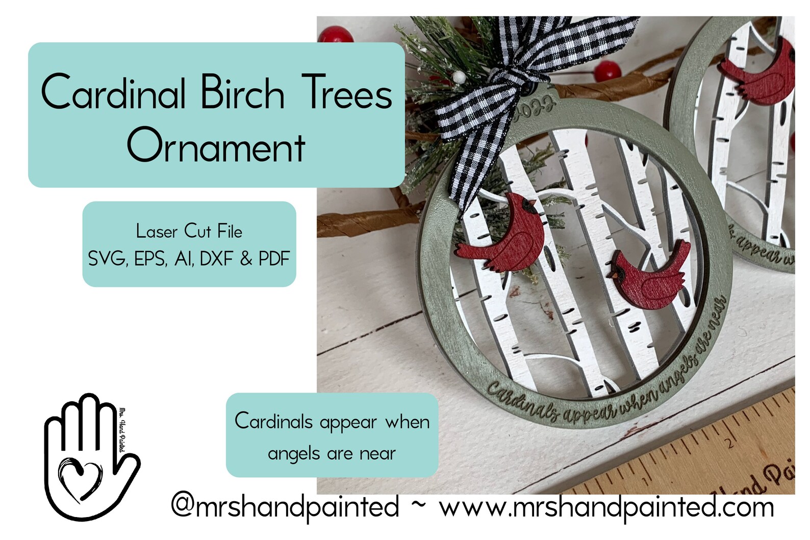 Digital Cut File Laser Cut Ornament Cardinal Ornaments - Etsy
