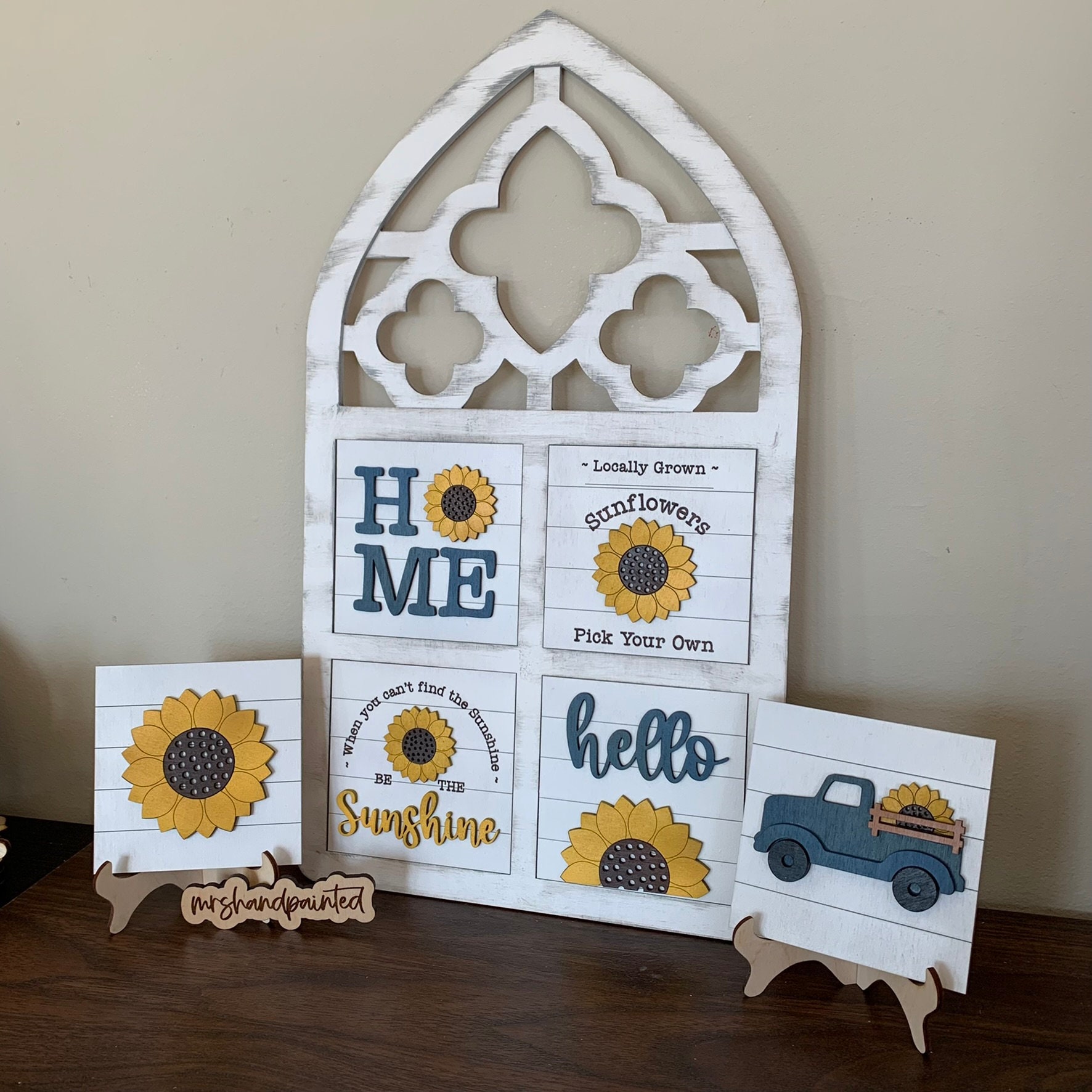 Sunflowers Interchangeable Signs Laser Cut Wood Painted | Etsy