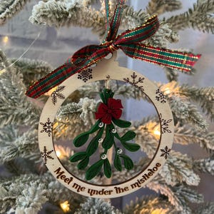 Laser Cut Wood Mistletoe Ornament - Etsy