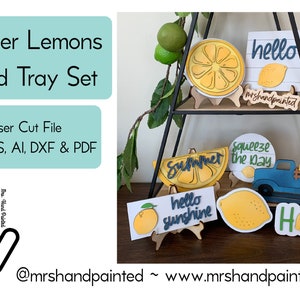Laser Cut File - Summer Lemon Tiered Tray Pieces - Digital Download SVG ...