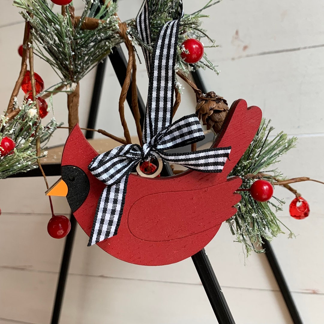 Laser Cut Wood Cardinal Ornament - Etsy