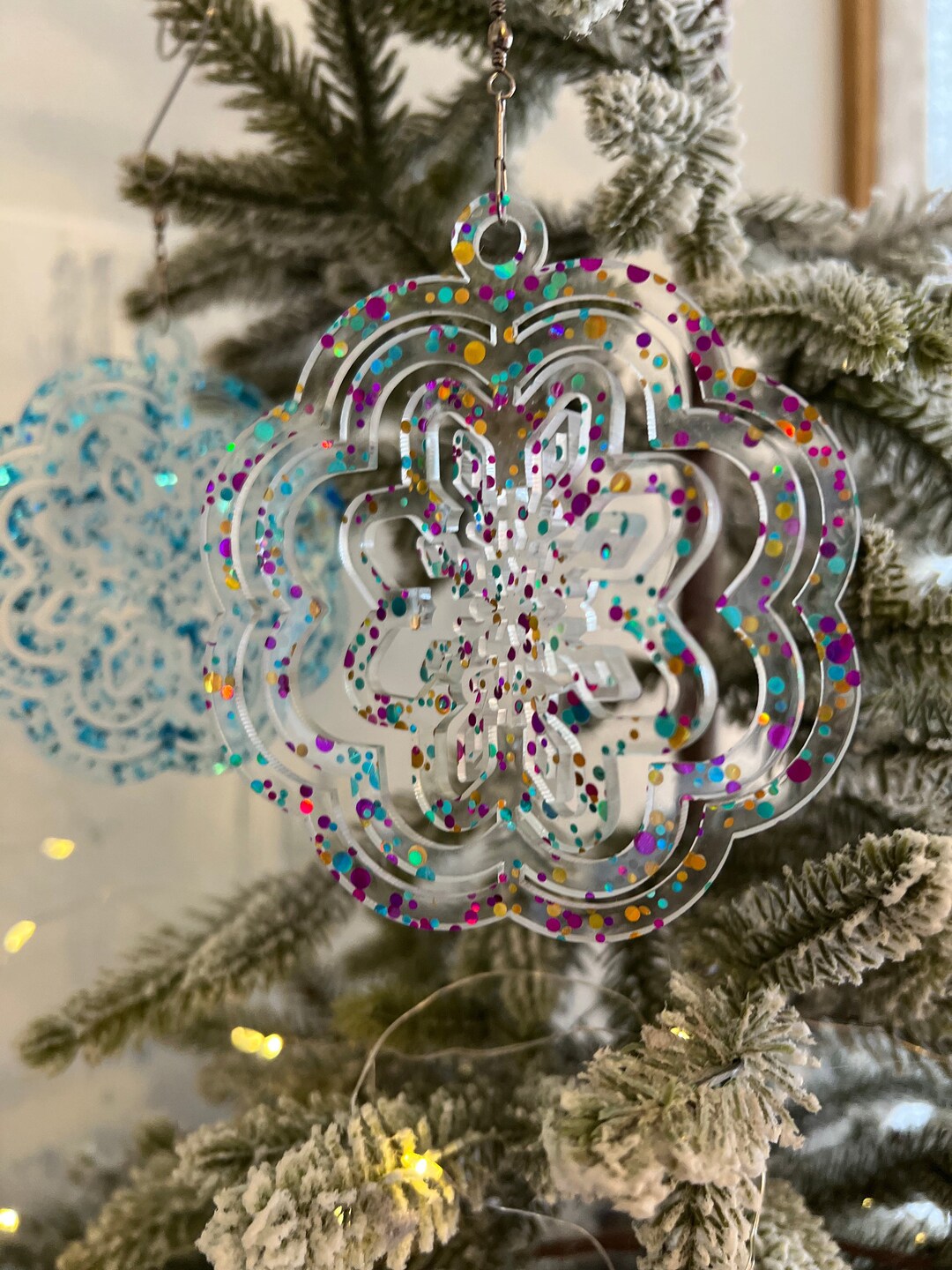 Snowflake Acrylic Spinner Ornament / Suncatcher - Etsy