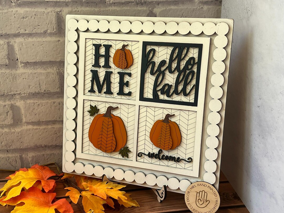 Hello Fall Leaning Ladder Interchangeable Signs - Etsy