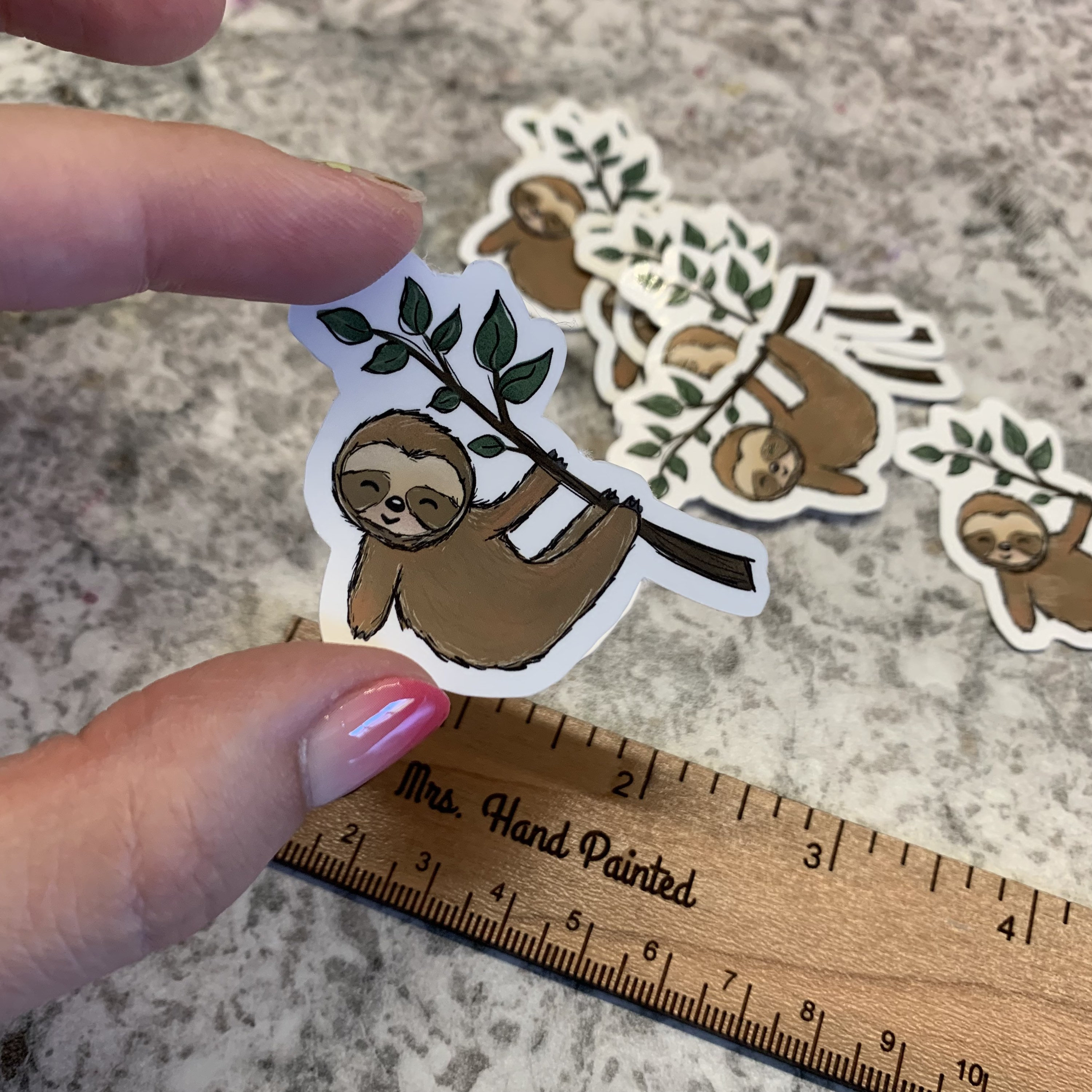 Cute Sloth Die Cut Laminated Vinyl Stickers Waterproof Glossy | Etsy