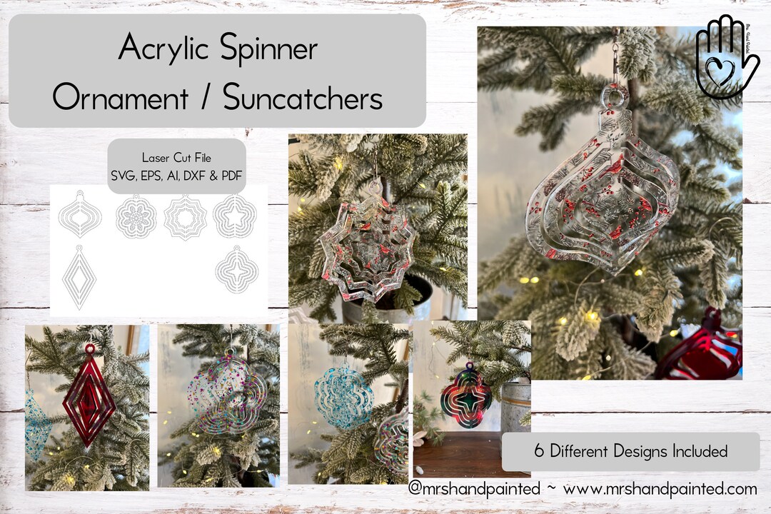 Laser Cut File - Acrylic Spinner Ornaments / Suncatchers - Etsy