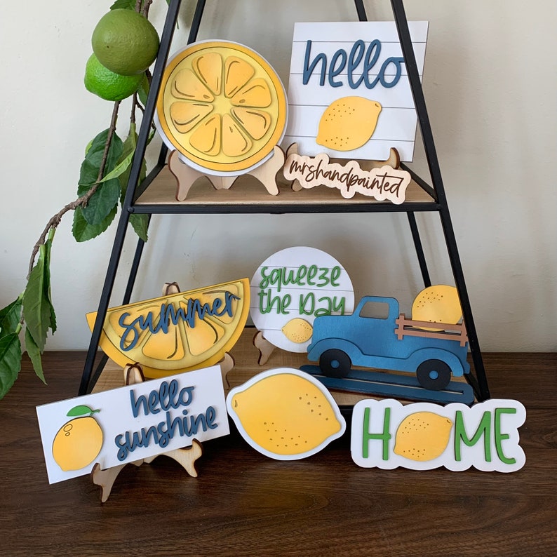 Laser Cut File - Summer Lemon Tiered Tray Pieces - Digital Download SVG ...
