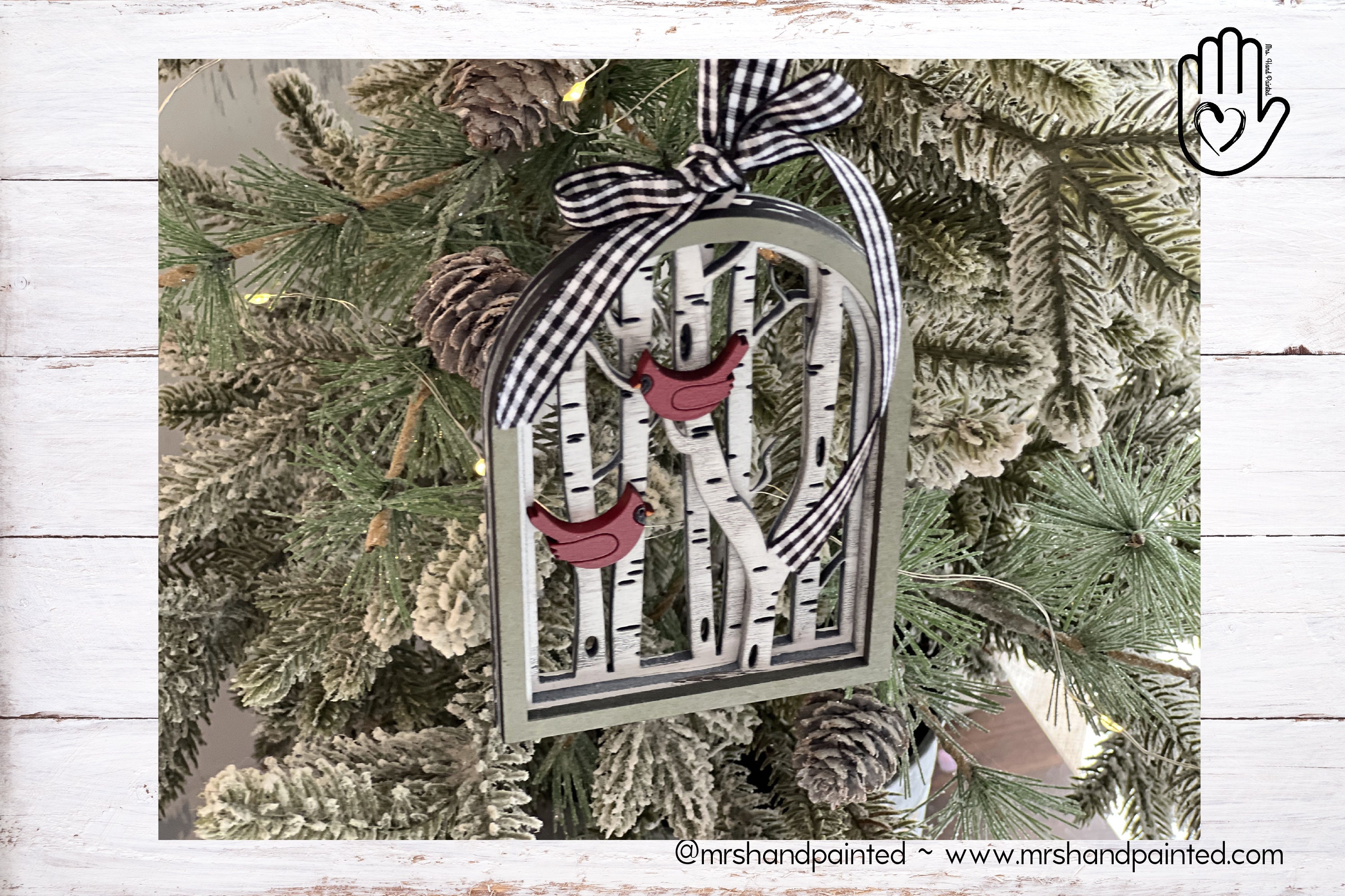 Laser Cut Wood Cardinal in Birch Trees Arch Shaped - Etsy