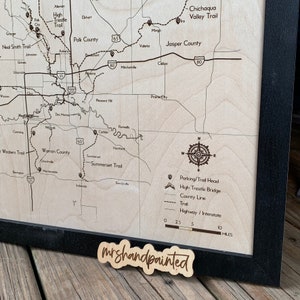 Central Iowa Bike Trails Map - Laser Engraved Wall Hanging - Etsy