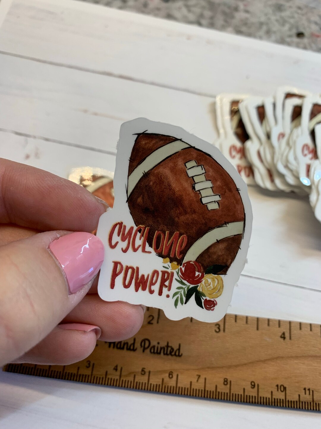 Watercolor "cyclones Power" Iowa State Football Die Cut Laminated ...