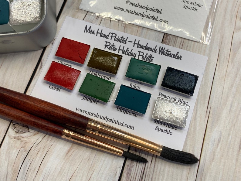 Handmade Watercolor Paints RETRO HOLIDAY Artisan Paint | Etsy