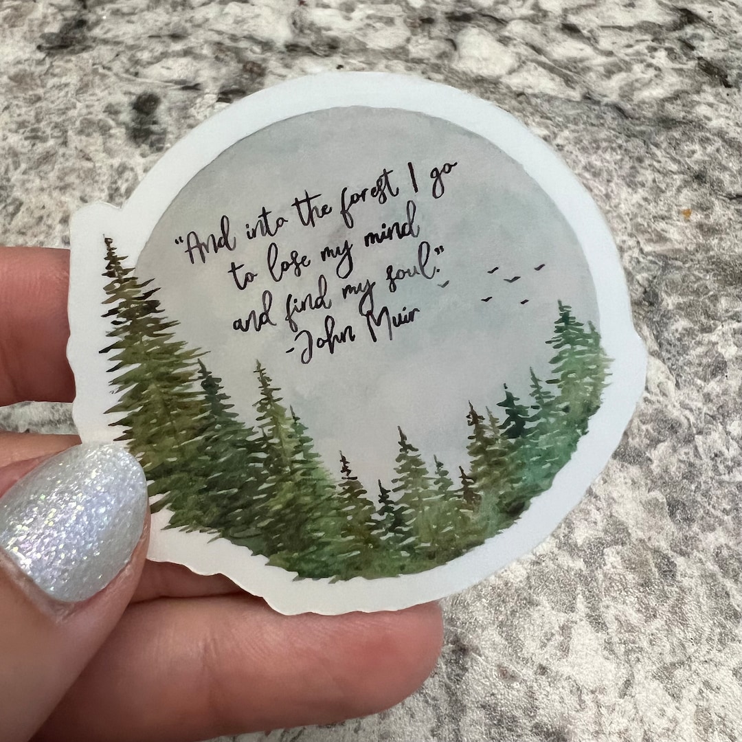 Watercolor Forest Circle With John Muir Quote Laminated Waterproof ...
