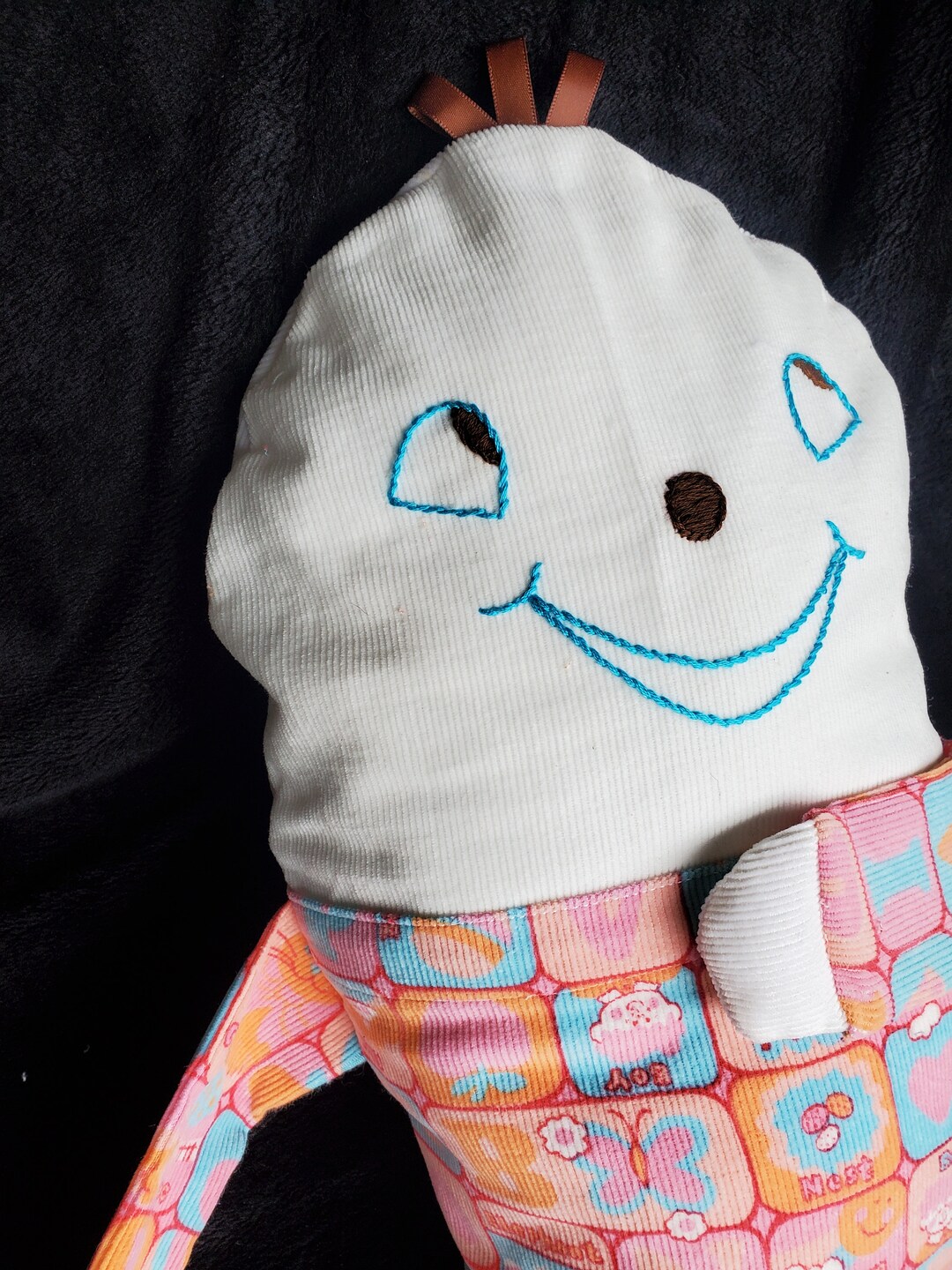 Humpty Dumpty Teal Blue/pink/peach Stuffed Pillow Toy/removable Hand ...