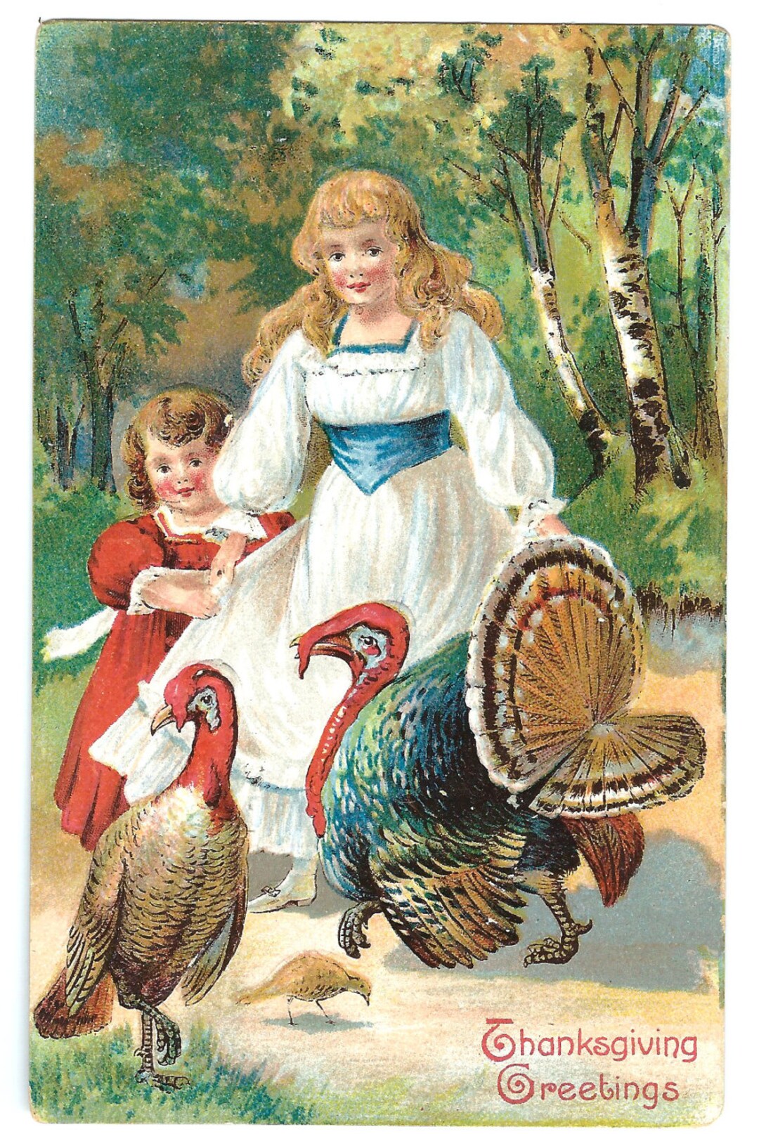 Vintage 1909 Postcard Thanksgiving Embossed Ephemera Antique Very Fine ...