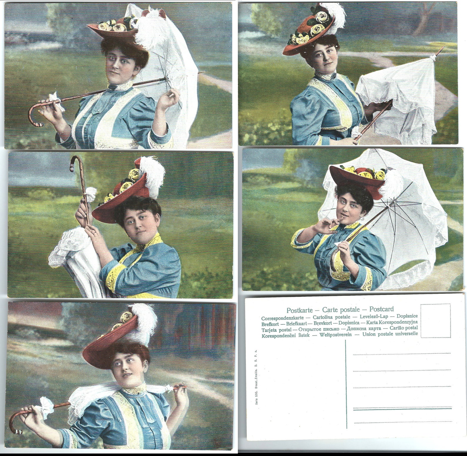 Lot of 5 Vintage Set of Artist Postcards Beauty With a Fancy - Etsy