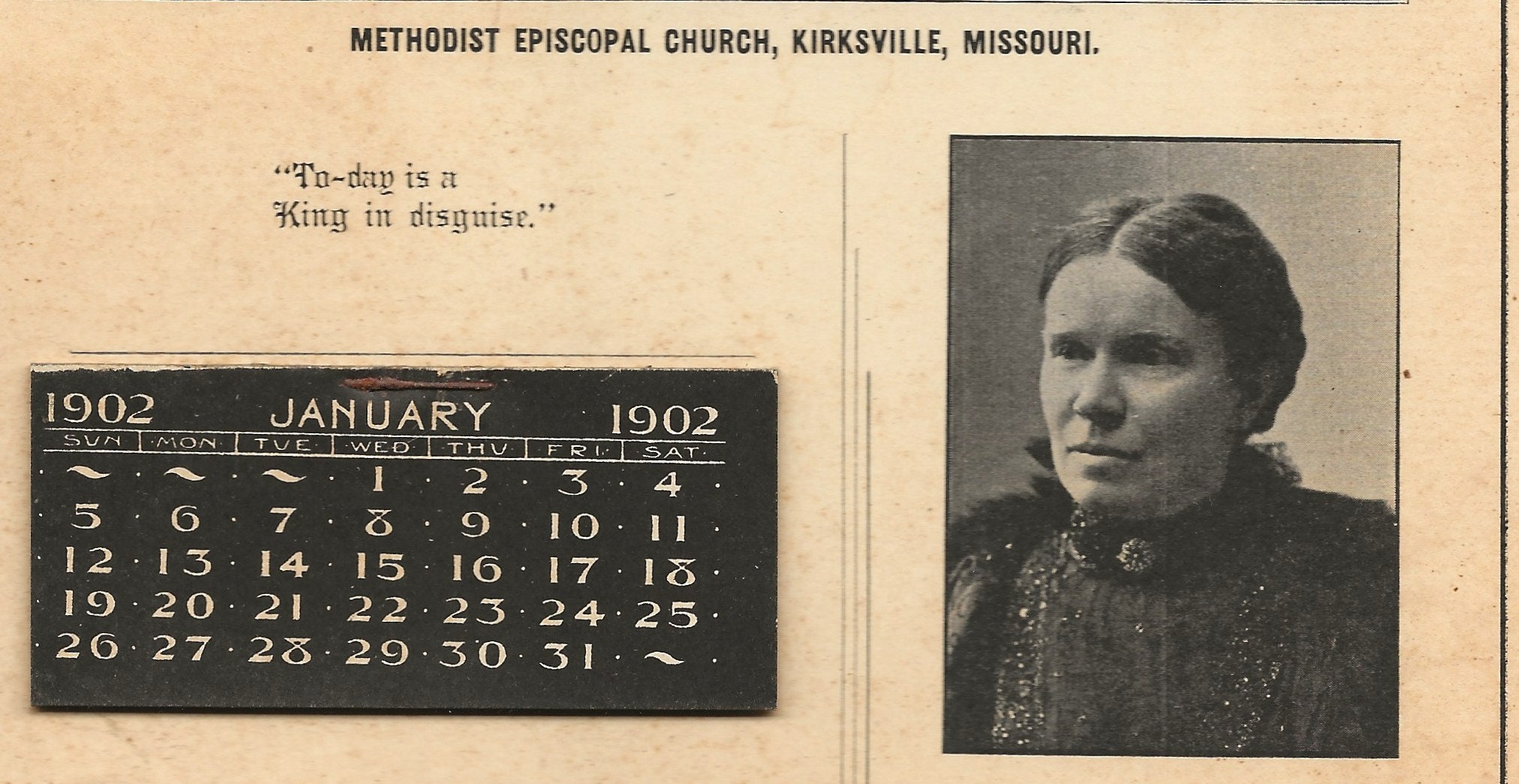 Complete Vintage 1902 Calendar Kirksville Missouri Methodist Church VF ...