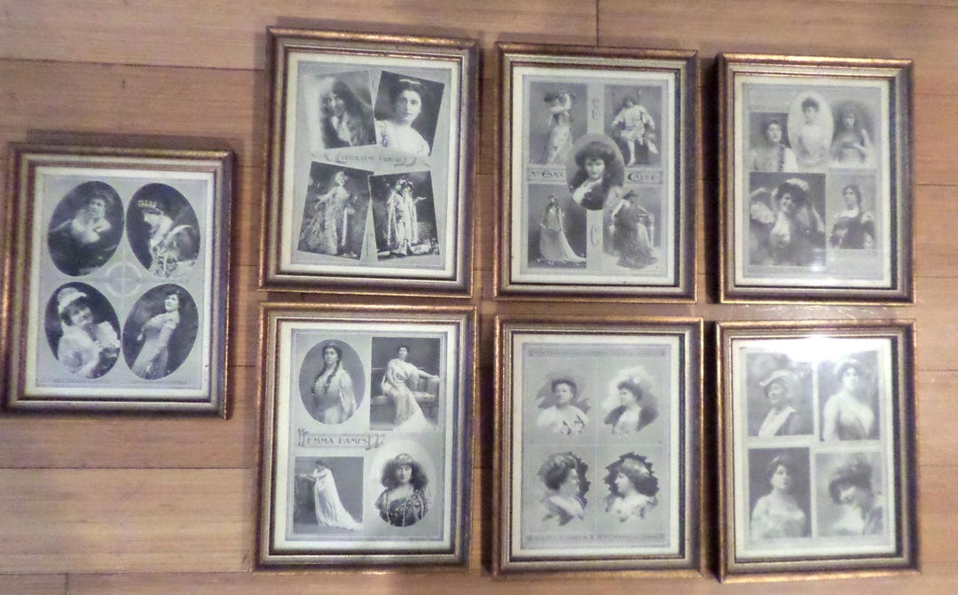 Lot of 7 Framed Pictures of 20 Vintage Opera Singers Sopranos All Match ...