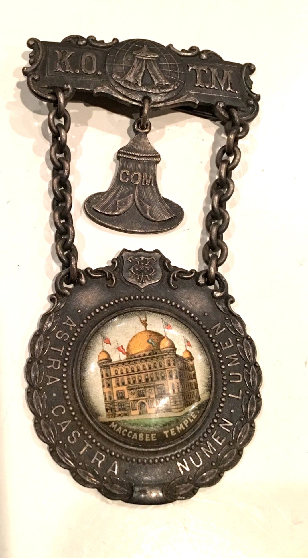 Antique Maccabees Temple Badge Pin Pinback Patent 1900s Original Secret ...