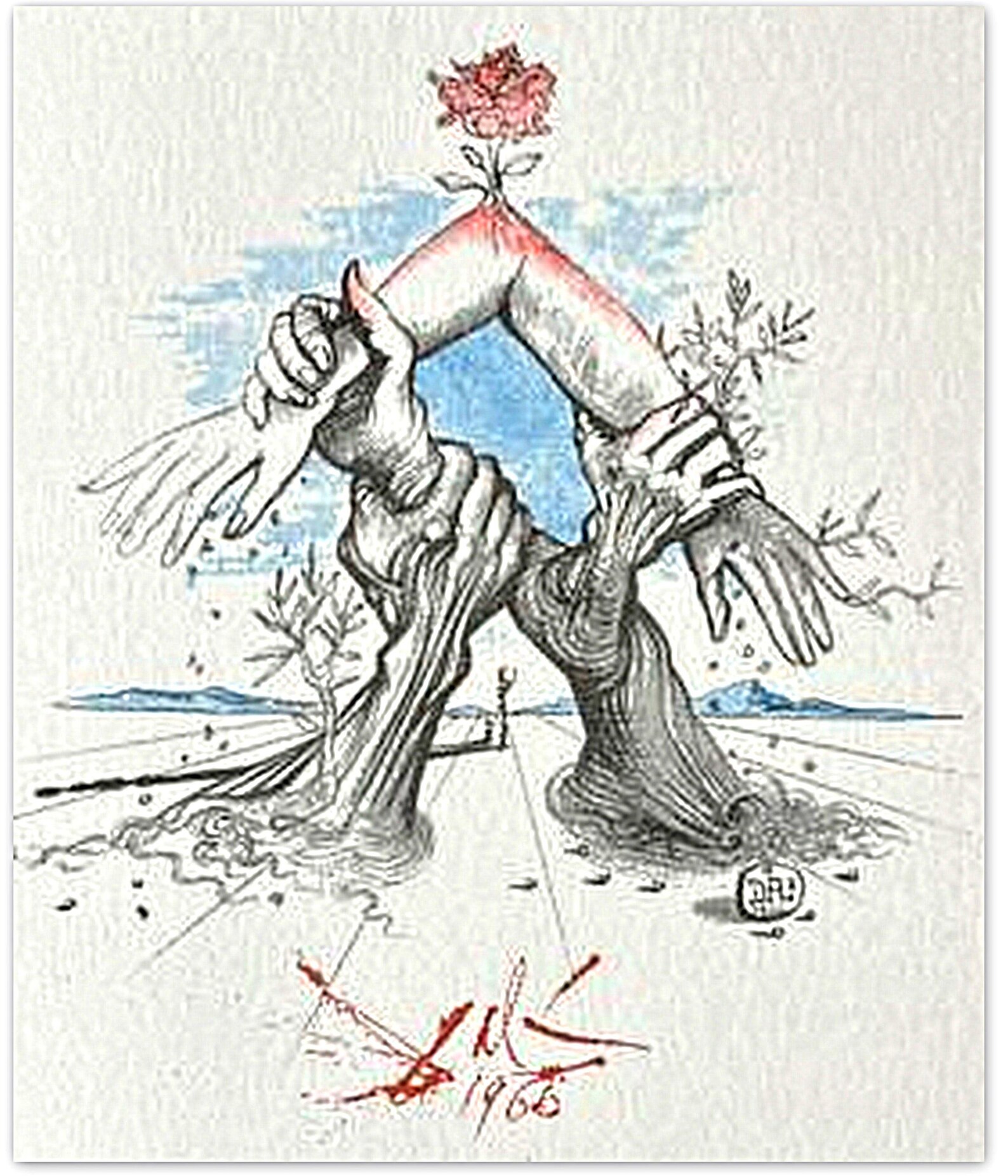 RARE 1981 Salvador DALI Artwork United Nations 35TH Anniversary Card ...