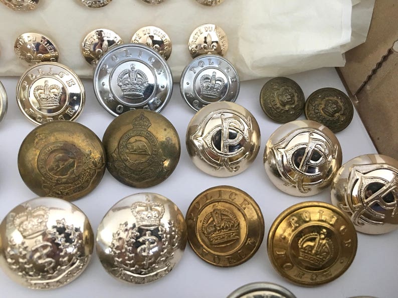 40 Vintage Canadian Button Collection Police Military | Etsy
