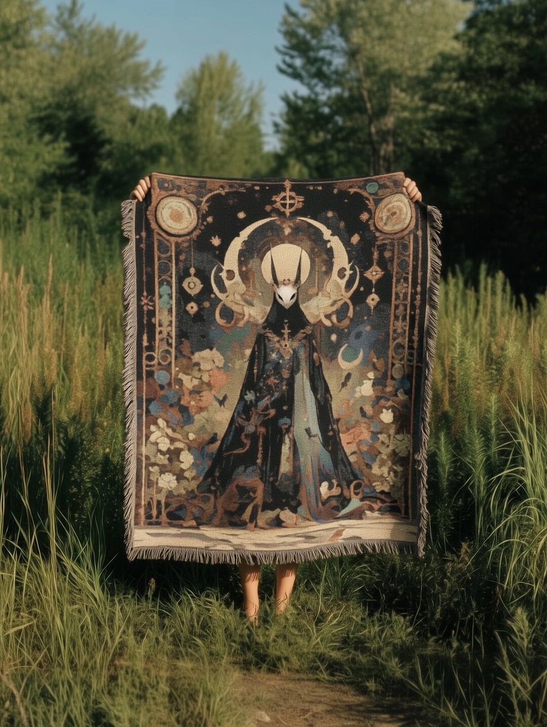 Hollow Knight Inspired Whimsigoth Tapestry Woven Blanket | Gothic ...