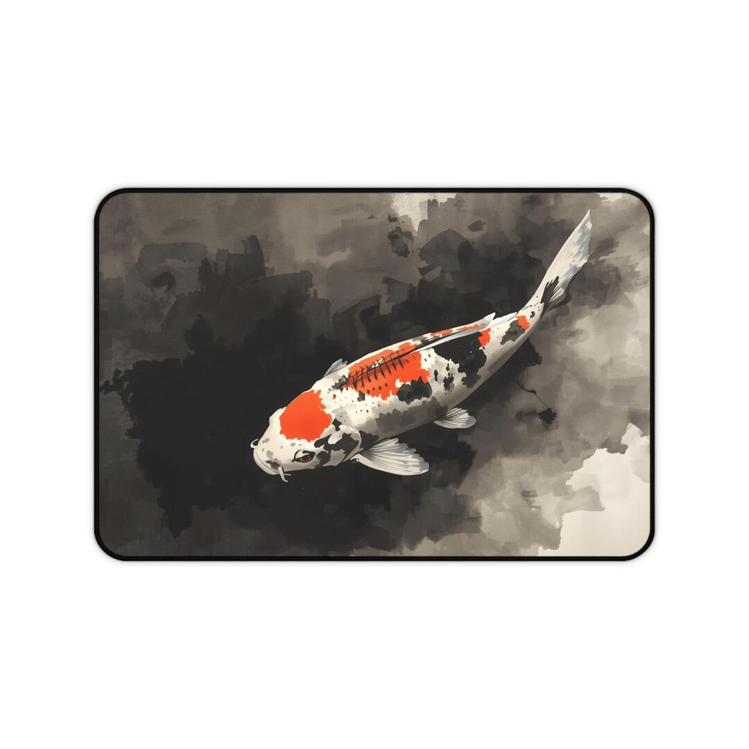 Koi Fish Watercolor Desk Mat | Japanese Carp Mouse Pad - Etsy