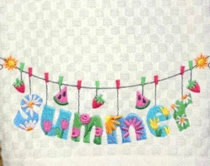 Machine Embroidery clothesline Summer Design White - Etsy