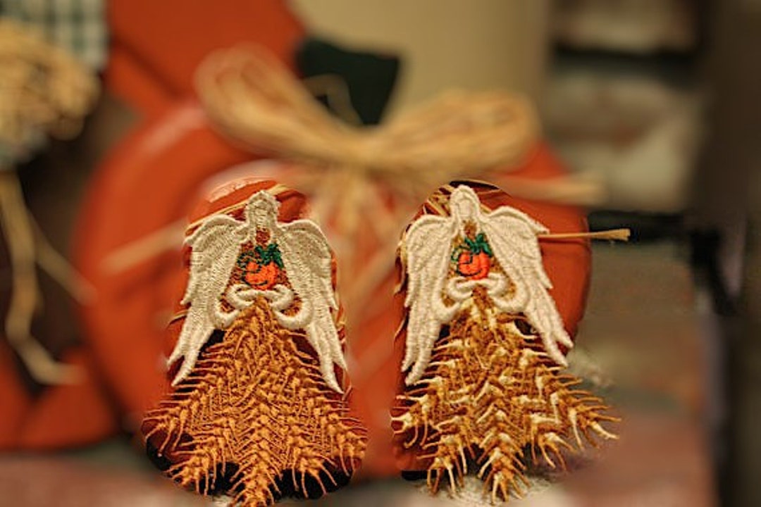 Custom Made-harvest Wheat Angel (FSL) Lace Angel- Machine Embroidered ...