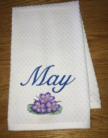Machine Embroidered May Flowers Design Kitchen | Etsy