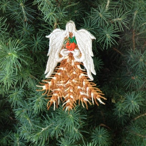 Custom Made-harvest Wheat Angel (FSL) Lace Angel- Machine Embroidered ...