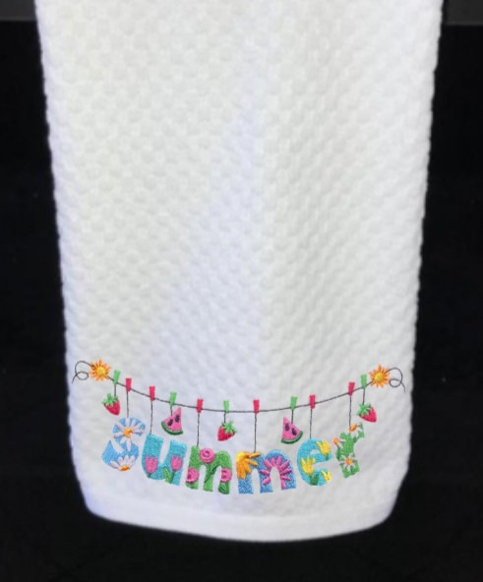 Machine Embroidery clothesline Summer Design White - Etsy