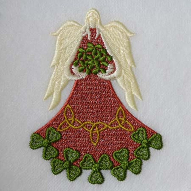 Lace Irish Angel Shamrock Lace Angel Embroidered Angel - Etsy