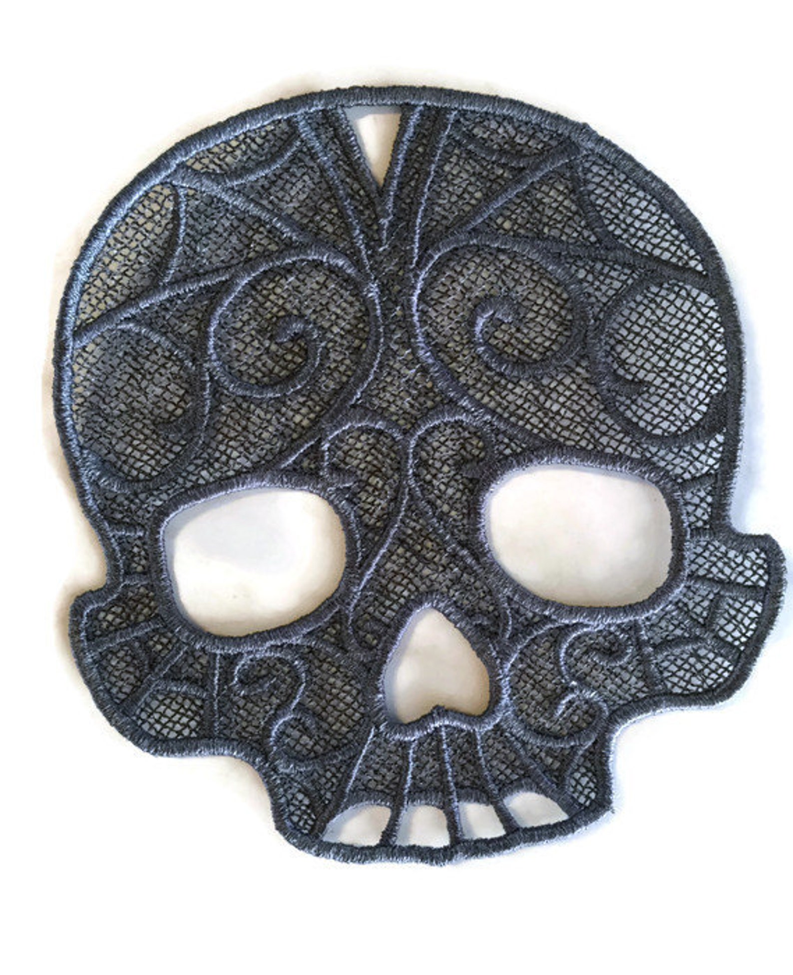 Gothic Embroidered Free Standing Lace Skull Your choice of | Etsy