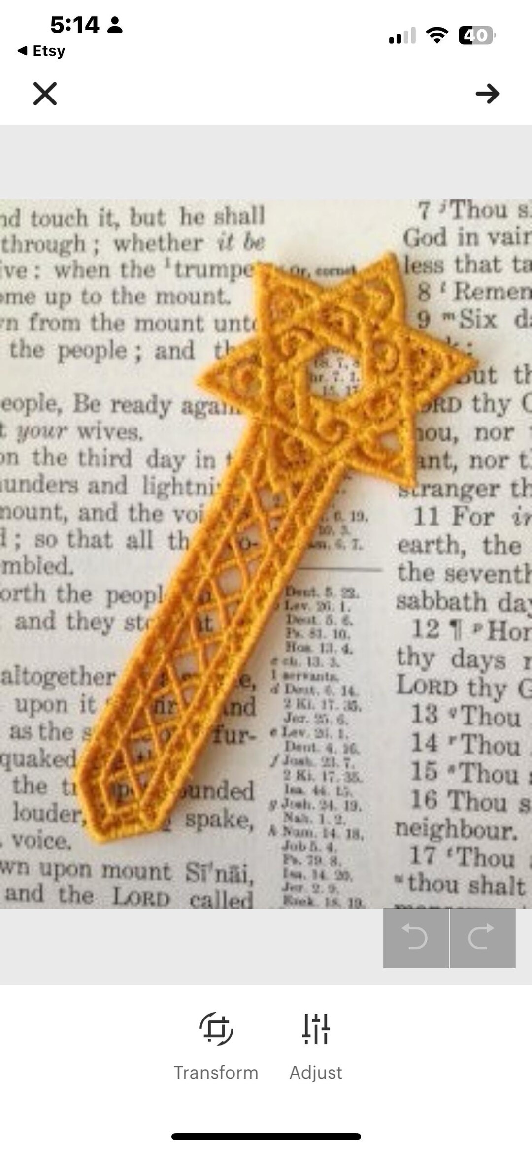Embroidered Lace Star of David Bookmark: Blue or Gold - Etsy