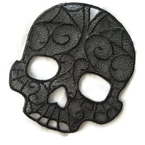 Gothic Embroidered Free Standing Lace Skull Your Choice of Lace Color ...