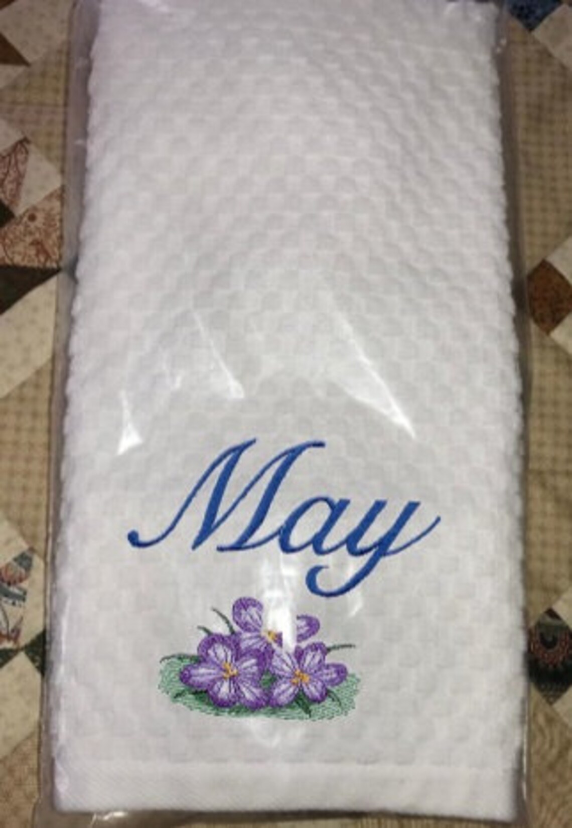 Machine Embroidered May Flowers Design Kitchen | Etsy