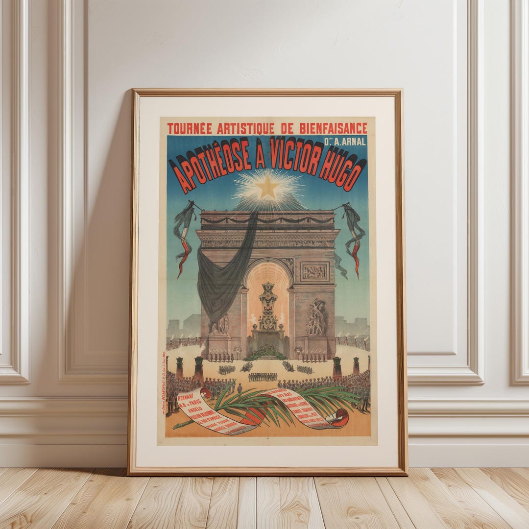 Vintage French History Wall Art Print, Apotheose à Victor Hugo ...