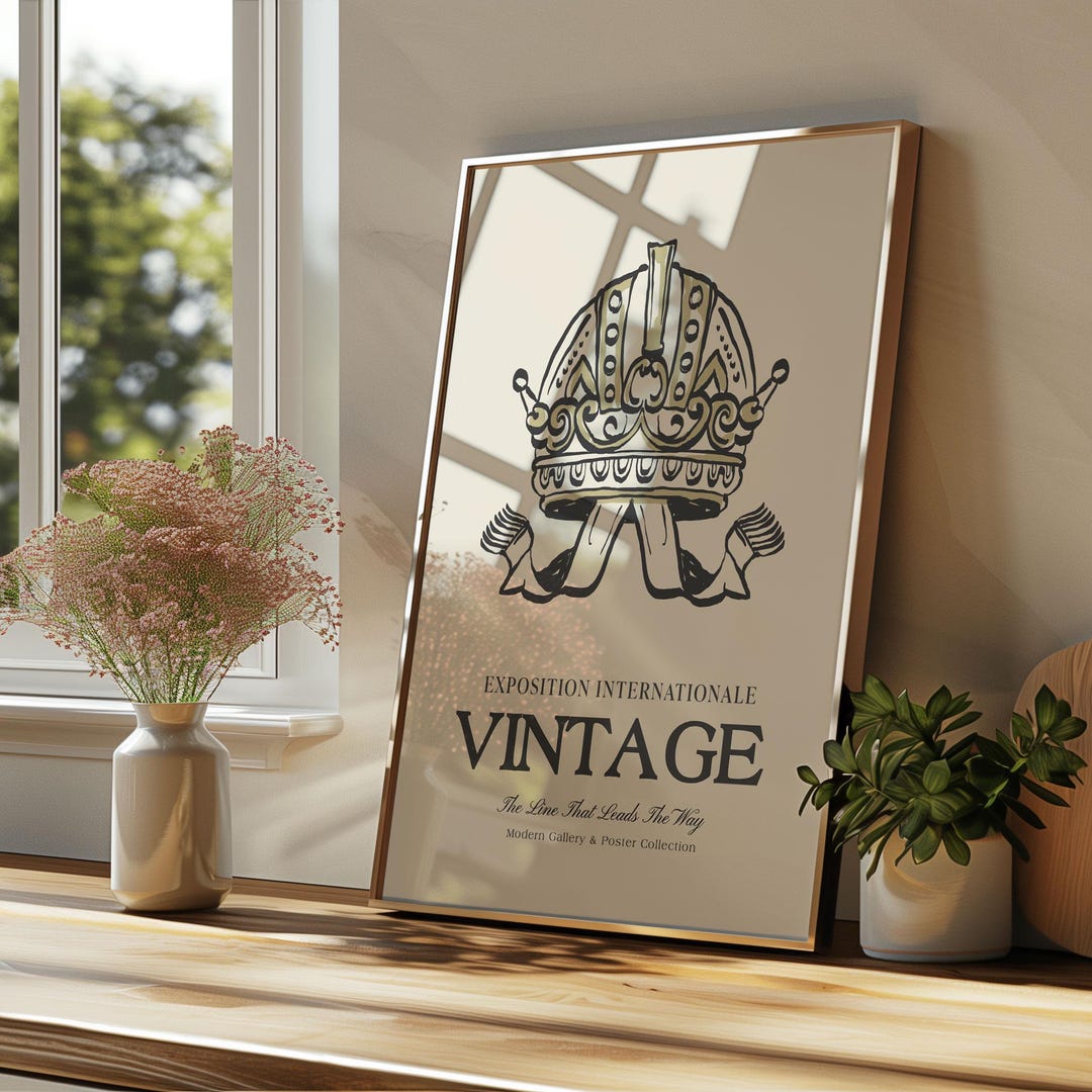 Vintage Royal Crown Art Print, Antique Regency Emblem Illustration ...