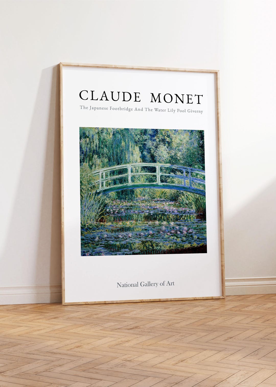 Claude Monet Water Lily Bridge Poster, Japanese Footbridge Wall Art ...