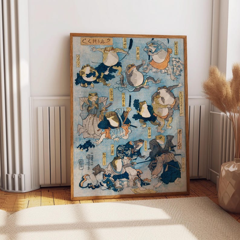 Vintage Japanese Frog Samurai Print – Ukiyo-e Kuniyoshi Style Art - Etsy