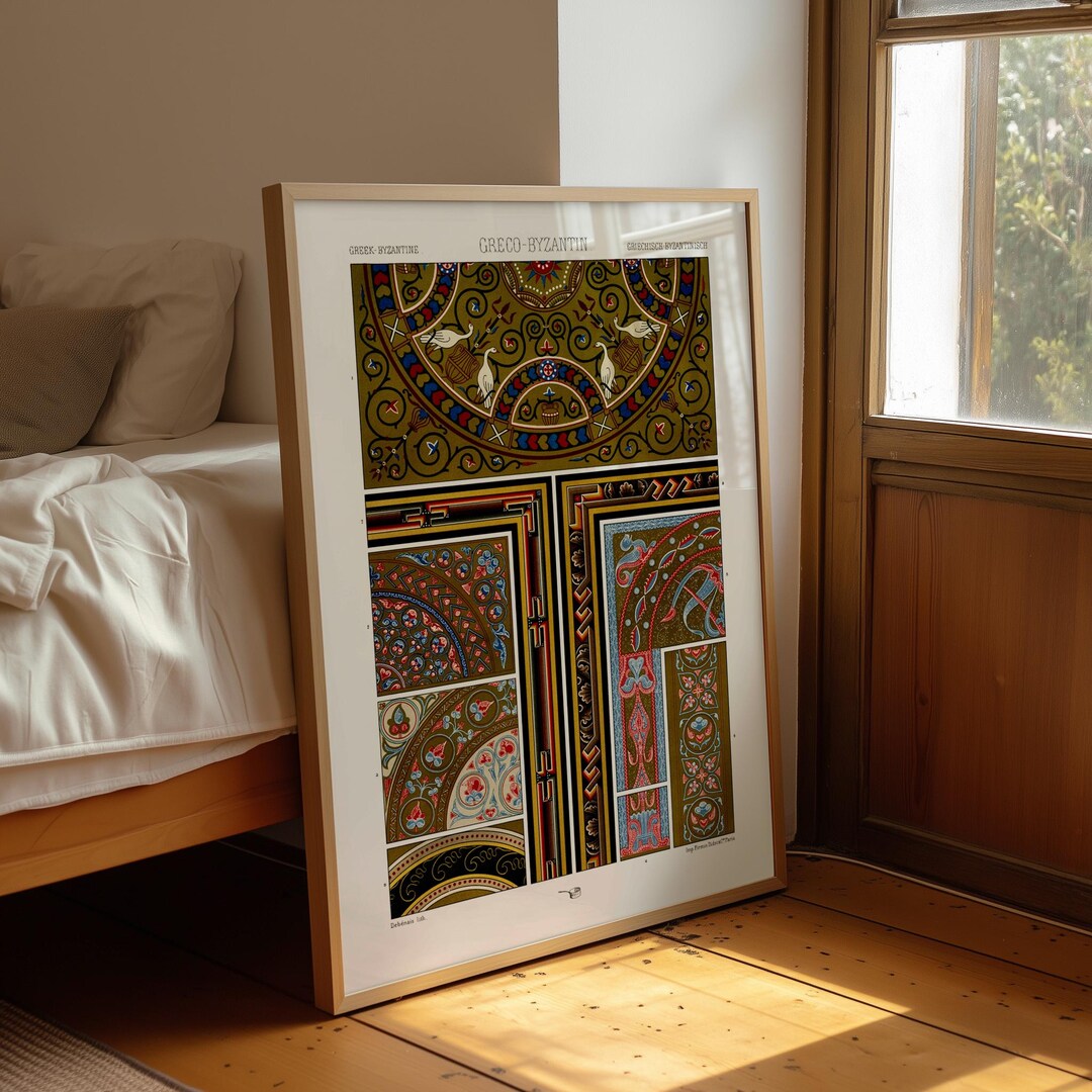Greco Byzantine Wall Art Print, Byzantine Ornament Pattern, Medieval ...