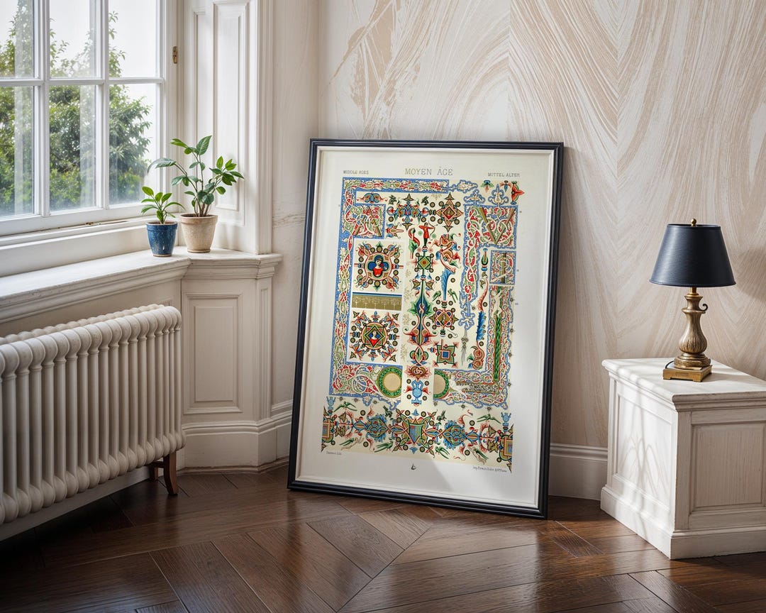 Medieval Illuminated Manuscript Wall Art Print: Middle Ages Sacred ...