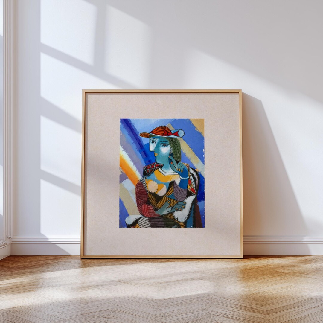 Picasso-inspired Cubist Figure Square Wall Art Print, Modernist ...