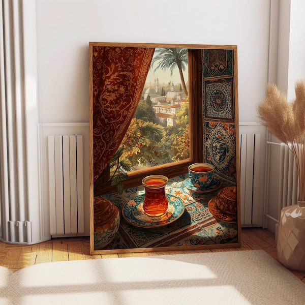 Tea Window Artwork - Etsy UK