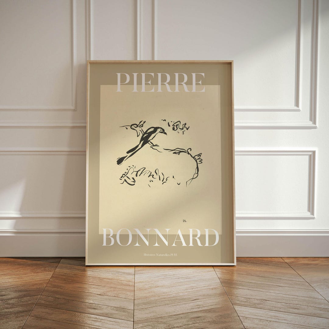 Pierre Bonnard Vintage Wall Art Print: Minimalist Bird Line Drawing ...