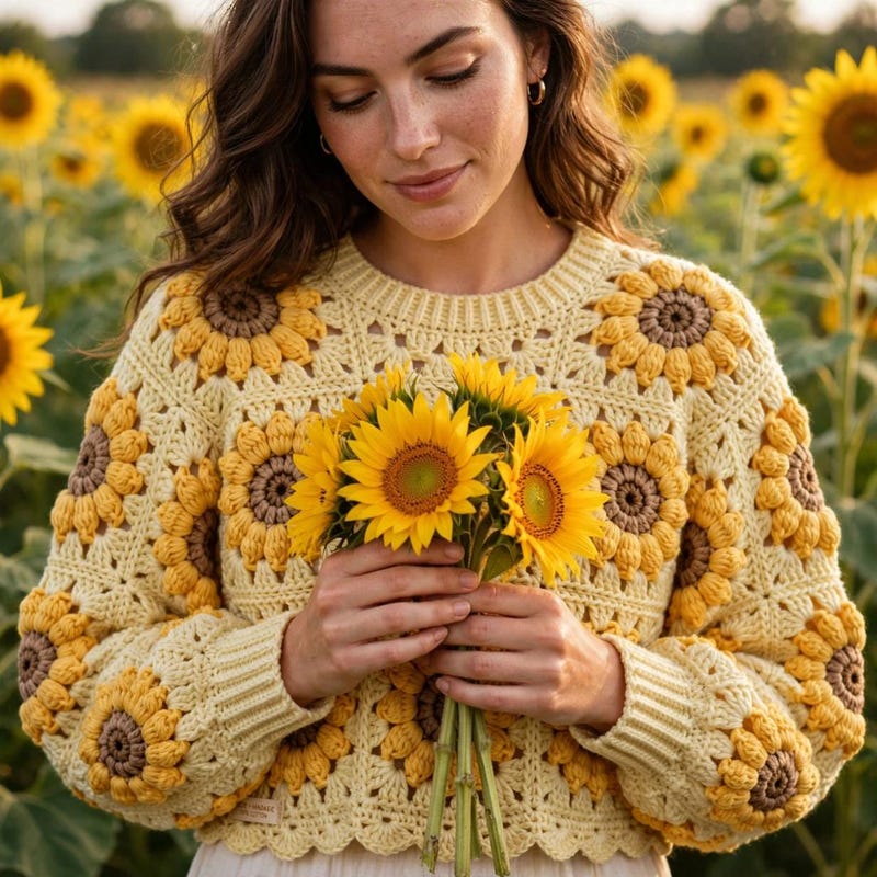 Oversized Sunflower Granny - Etsy UK