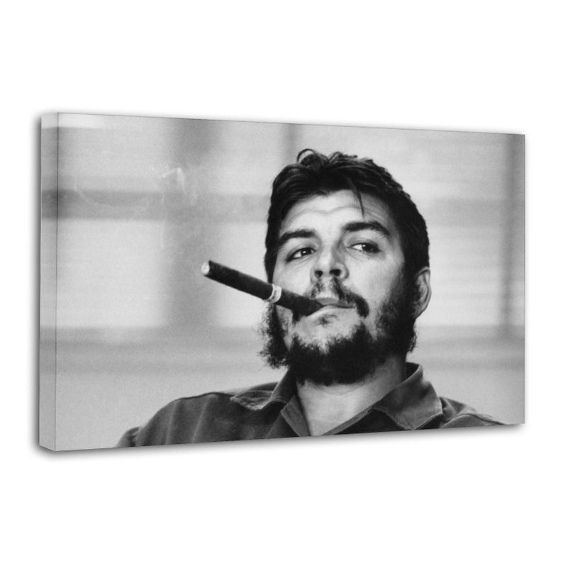 Che Guevara Smoking A Cigar Painting on Canvas Wall Art Poster Picture ...