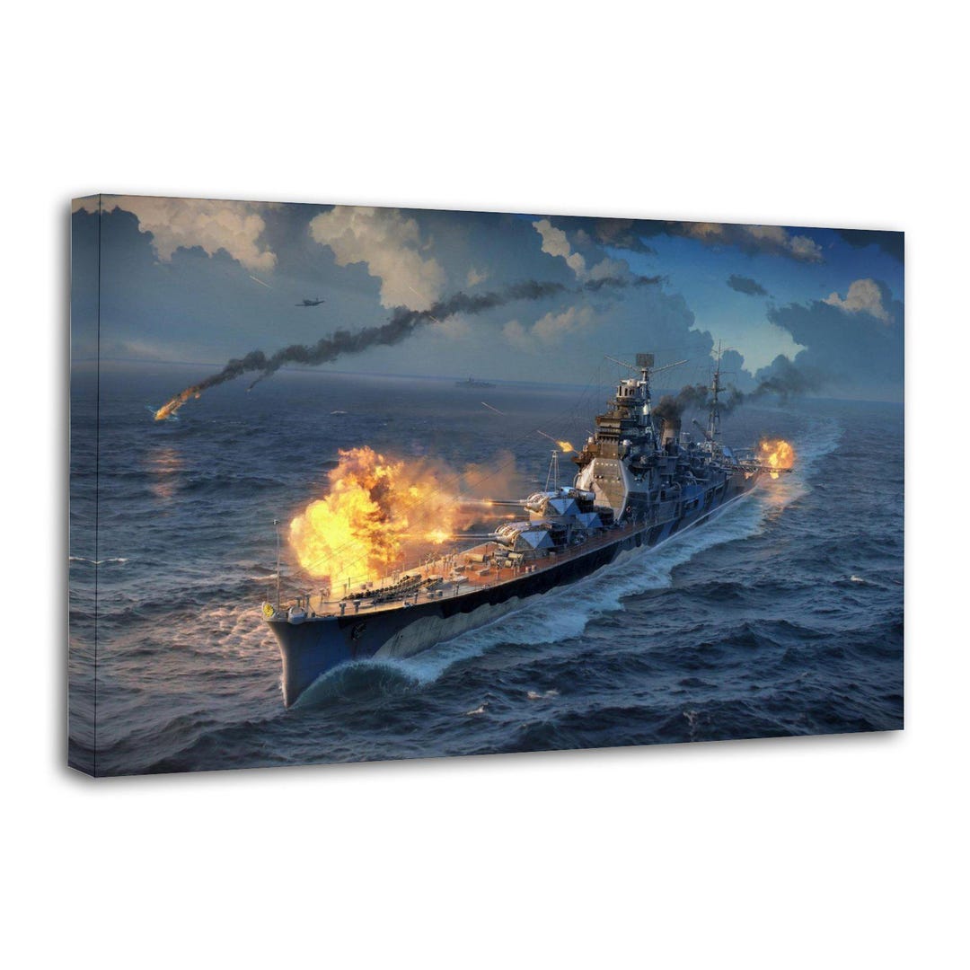 World of Warships Ship Destroyer Painting on Canvas Wall Art Poster ...