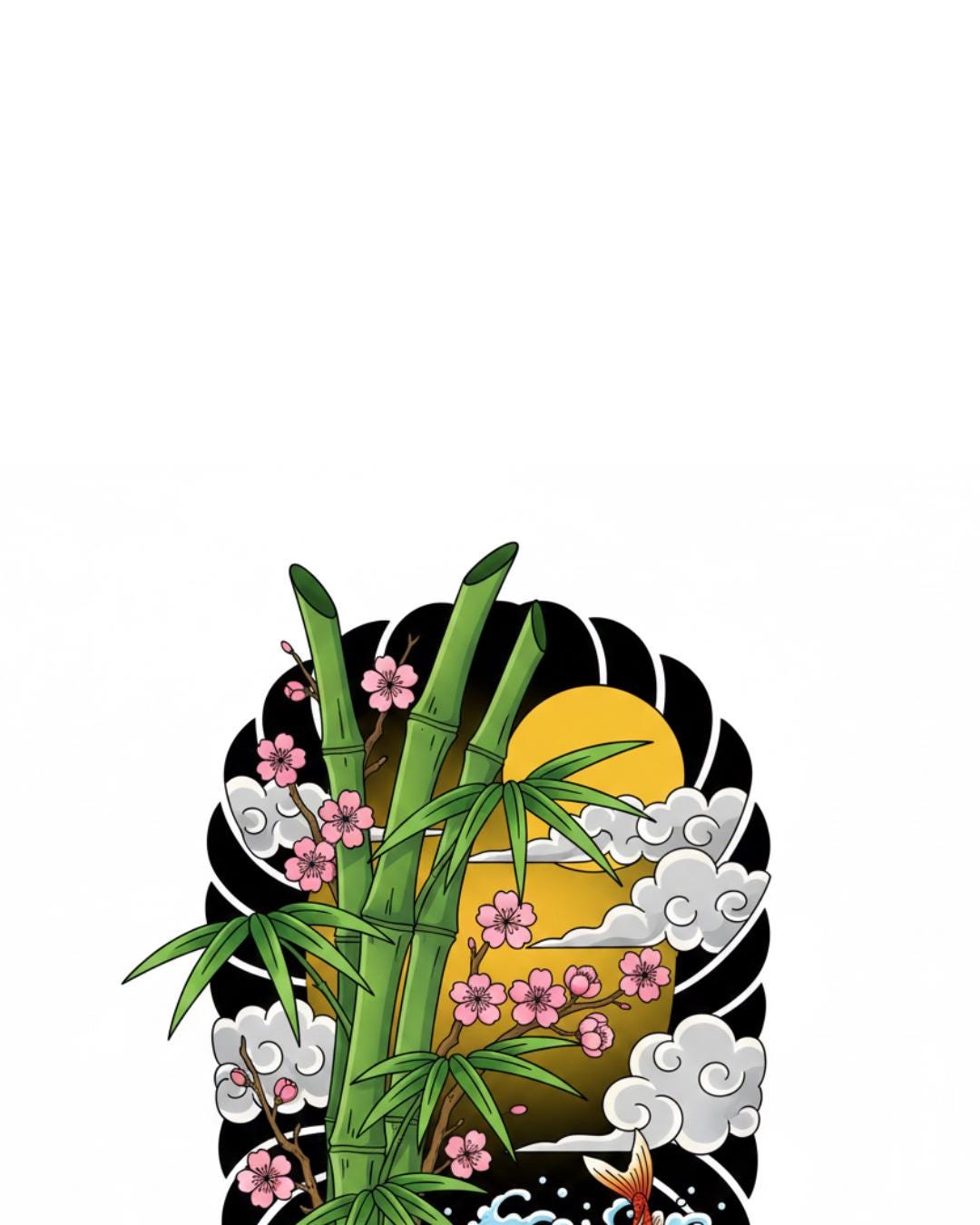Japanese Bambu Style Tattoo Idea Base Figure (high Quality Full Project ...