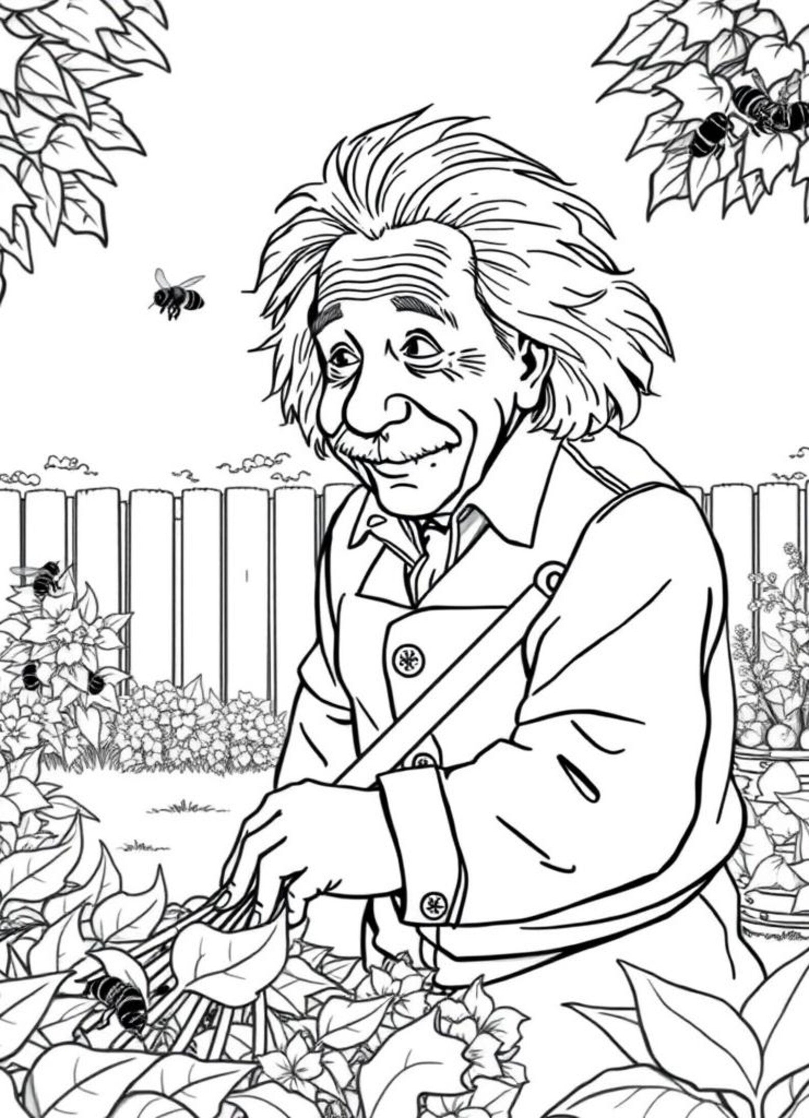 Albert Einstein Coloring Pages – 20 Creative Coloring Templates for ...